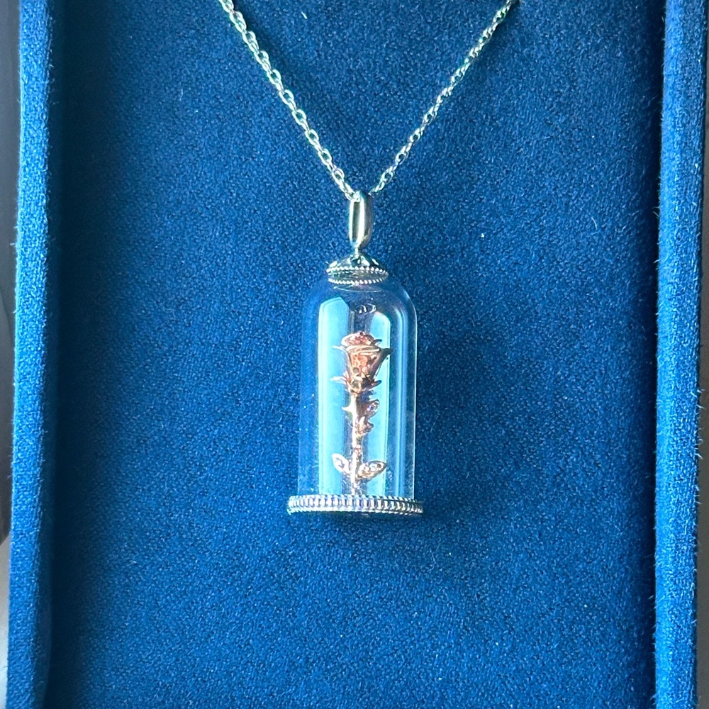 Enchanted Disney Belle Diamond Accent Rose In Glass D… - Gem